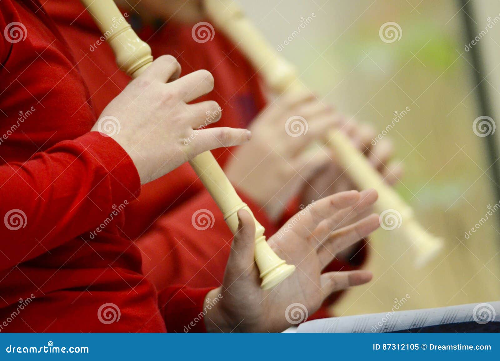 Children playing flute stock image. Image of children - 87312105