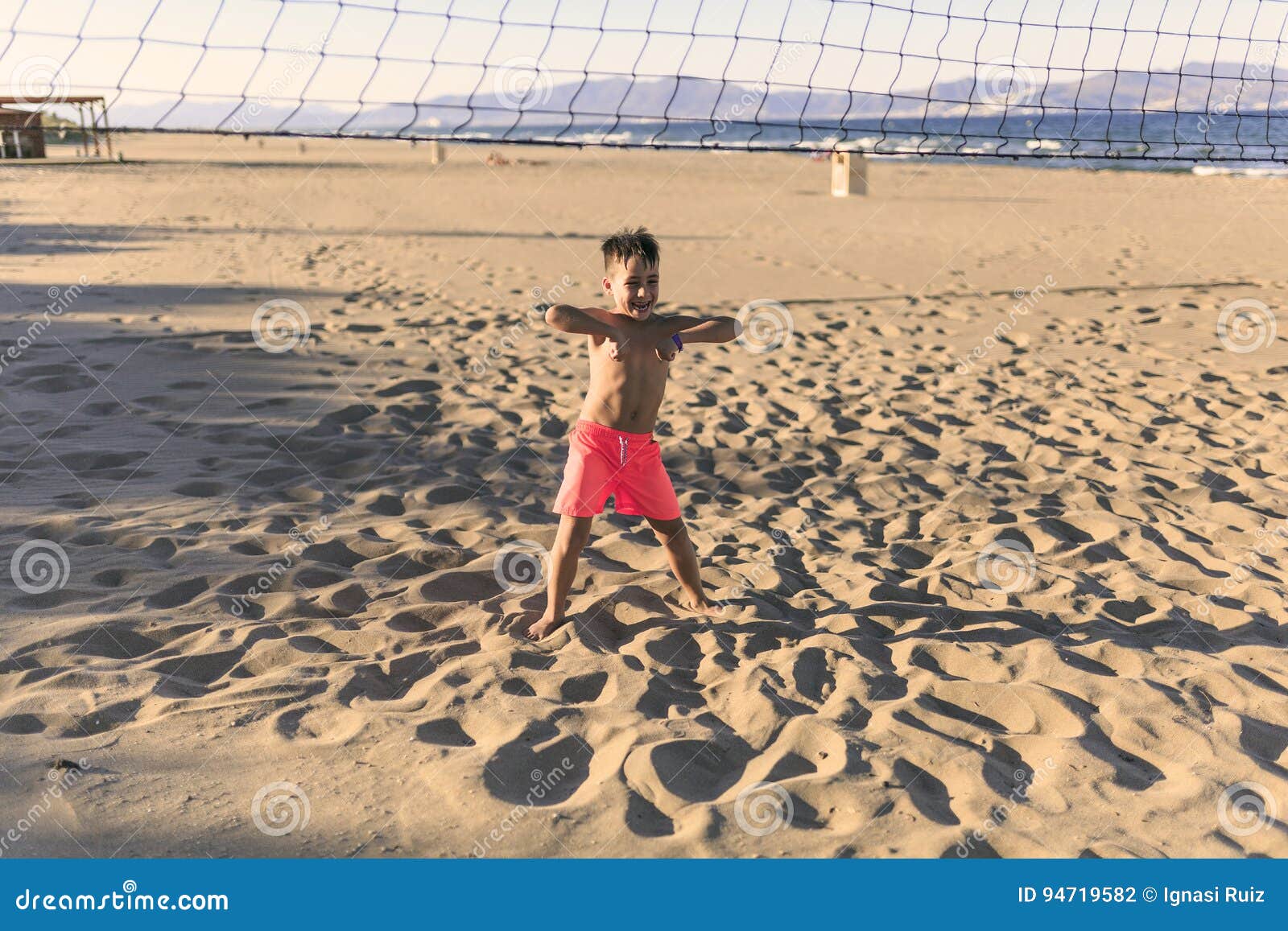 Children Playing Football on the Beach Stock Photo - Image of leisure ...