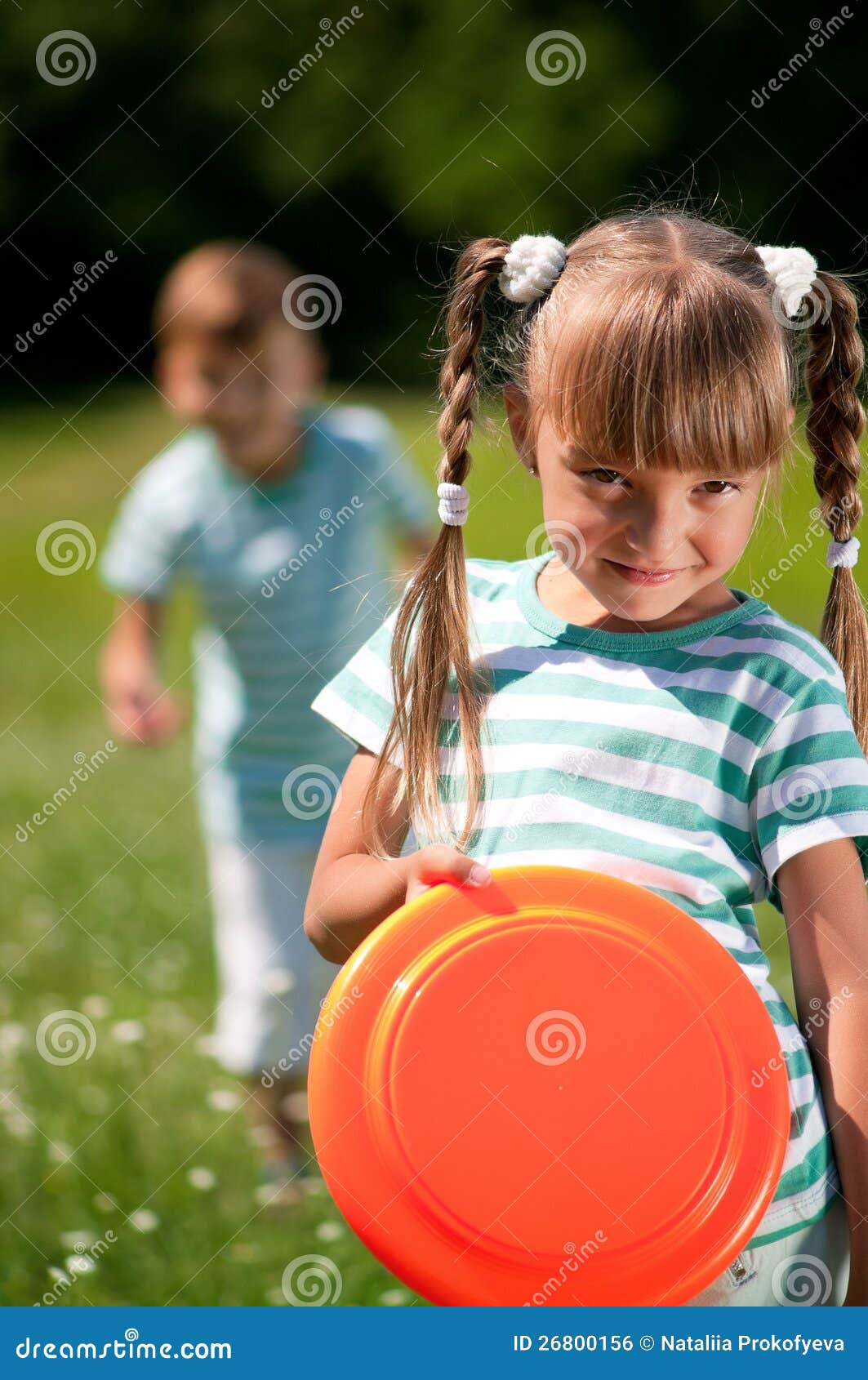Children playing frisbee stock photo. Image of girl, lifestyle - 26800156