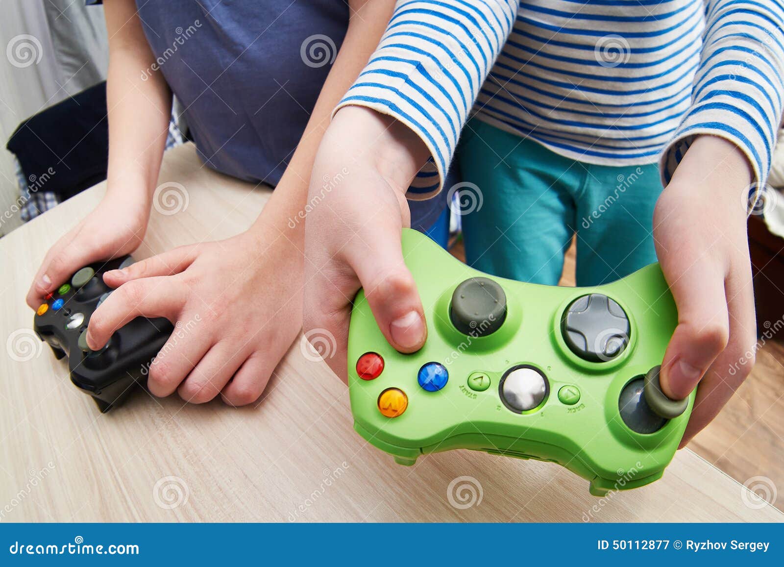 Children Playing on Games Console Stock Image - Image of childhood ...