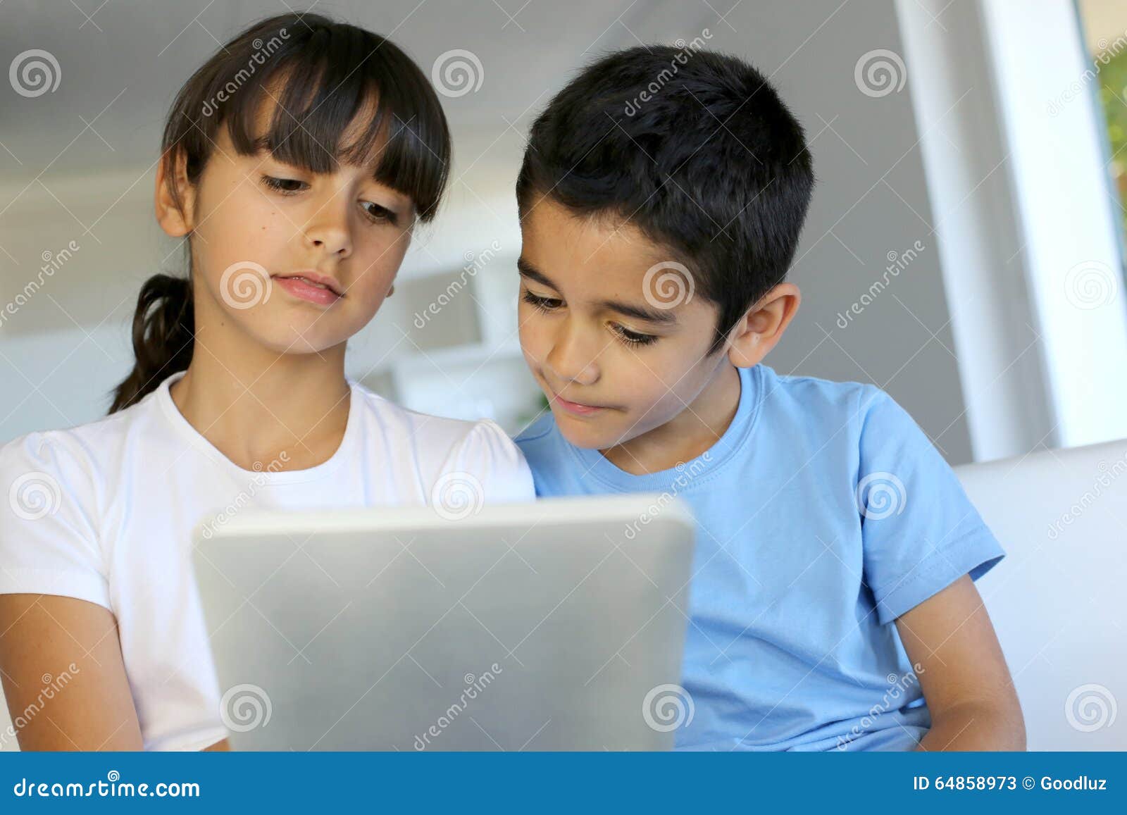 Children Playing Games on Tablet Stock Image - Image of tablet ...