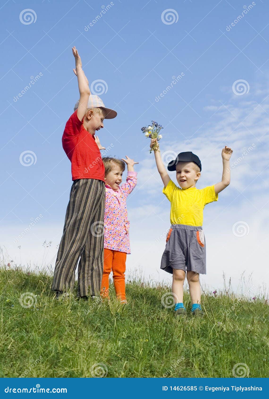 Children playing on grass stock image. Image of clouds - 14626585