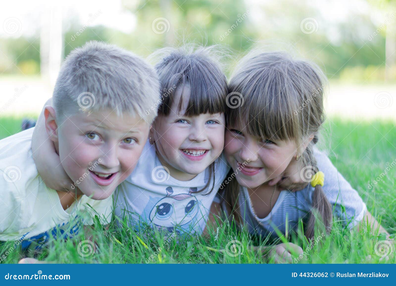 Children Playing on the Grass Stock Photo - Image of friendship ...