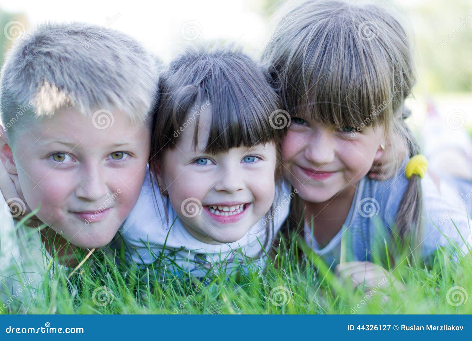 Children Playing on the Grass Stock Image - Image of green, family ...
