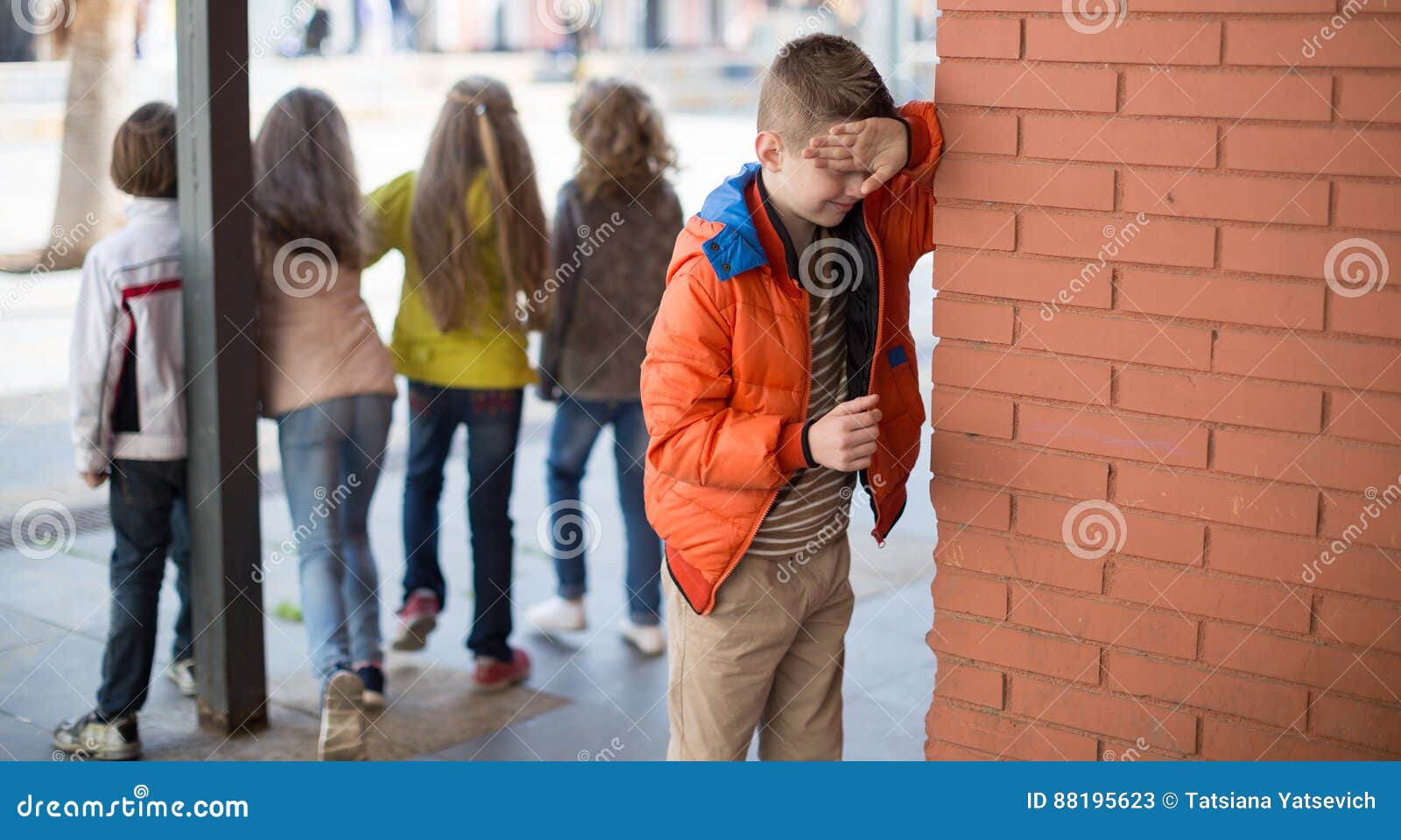 Children Playing Hide and Seek in the Schoolyard Stock Image - Image of ...