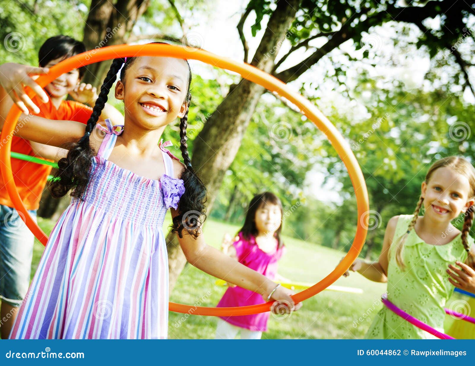 Children Playing Hoop Cheerful Exercise Concept Stock Photo - Image of ...