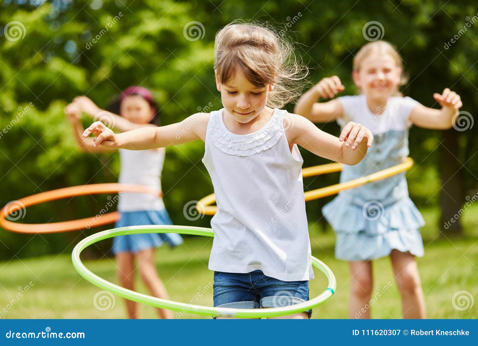 Children Playing with Hoops Stock Image - Image of child, fitness ...
