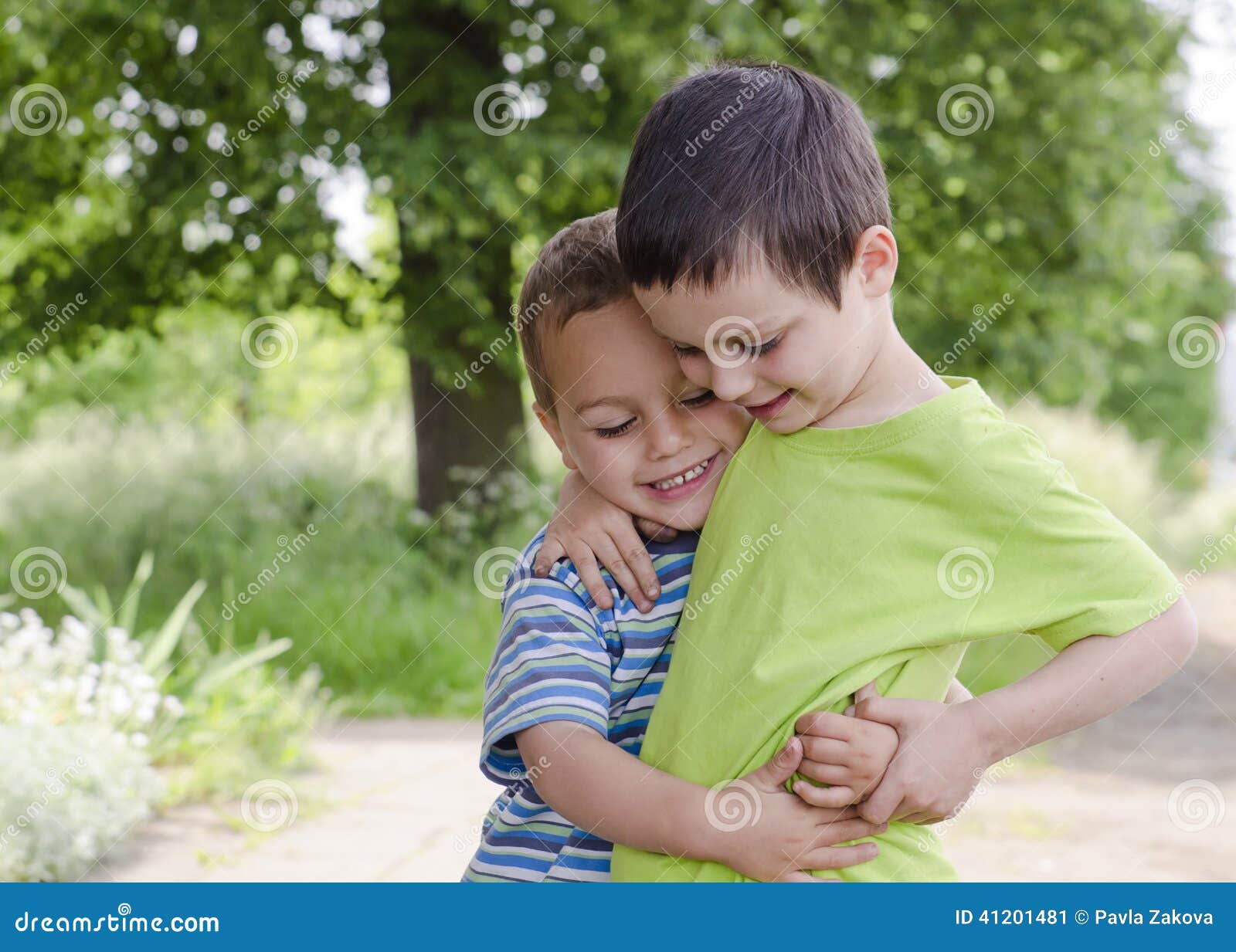 Two Little Kids Hugging