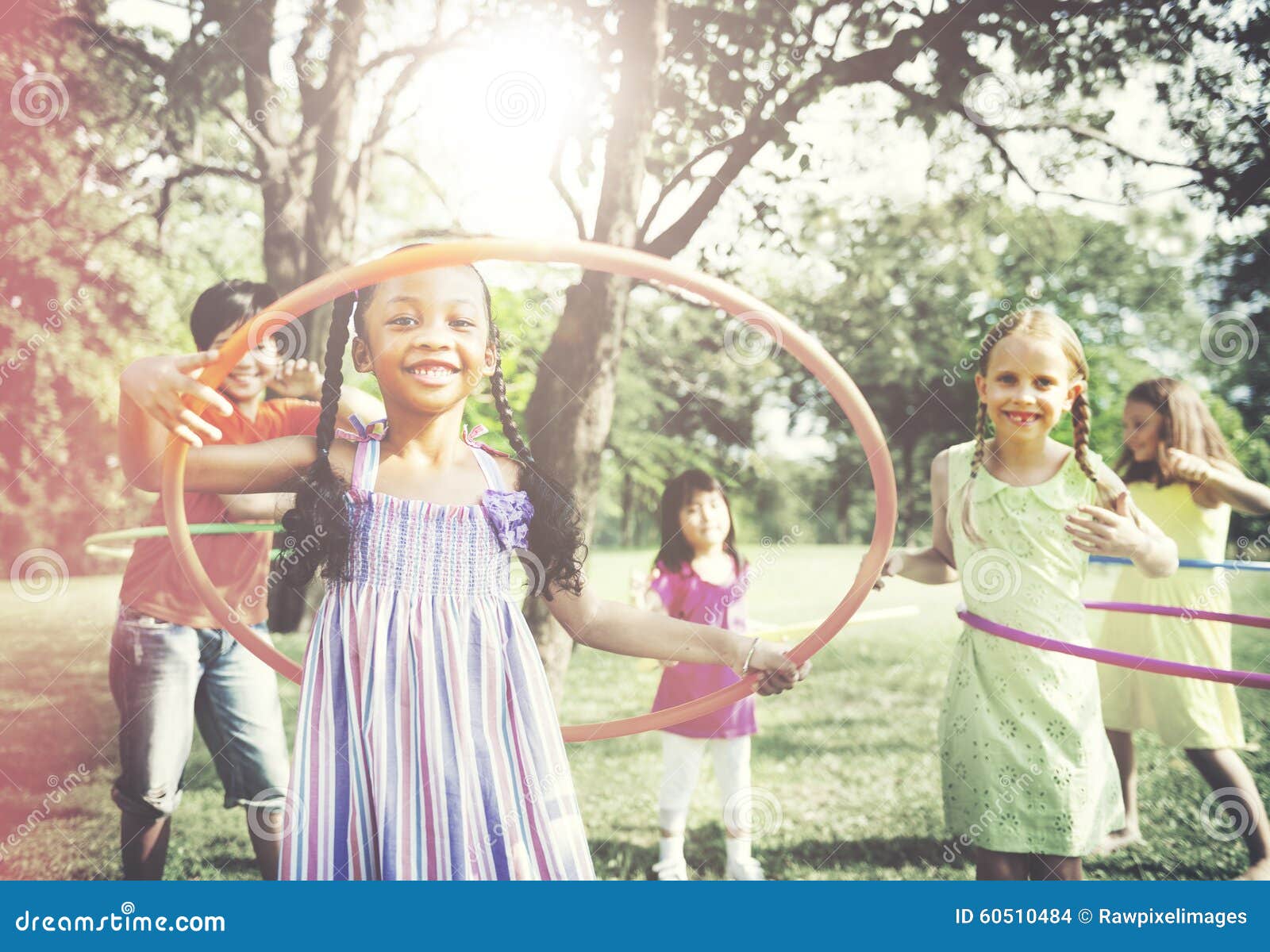 Children Playing Hula Hoop Activity Concept Stock Photo - Image of ...