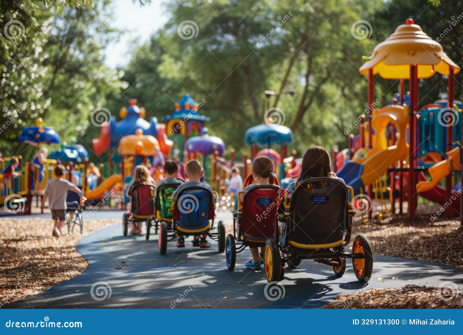Children Playing at Inclusive Playground Stock Illustration ...