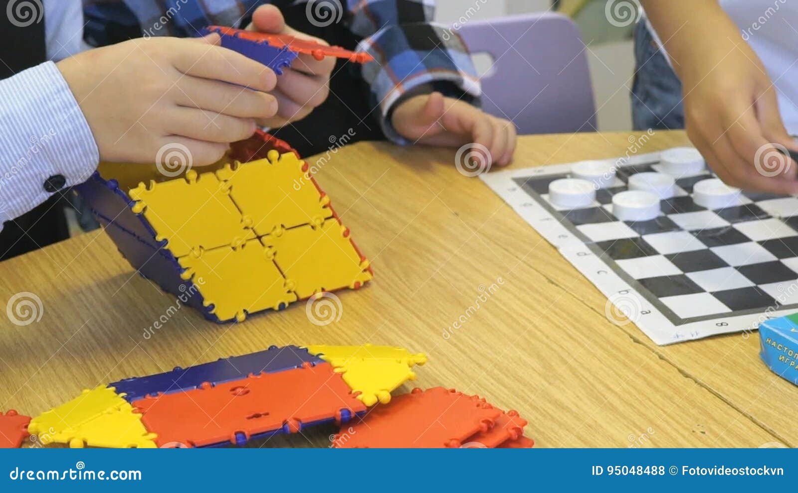 Children Playing Intellectual Games. Close-up Stock Footage - Video of ...