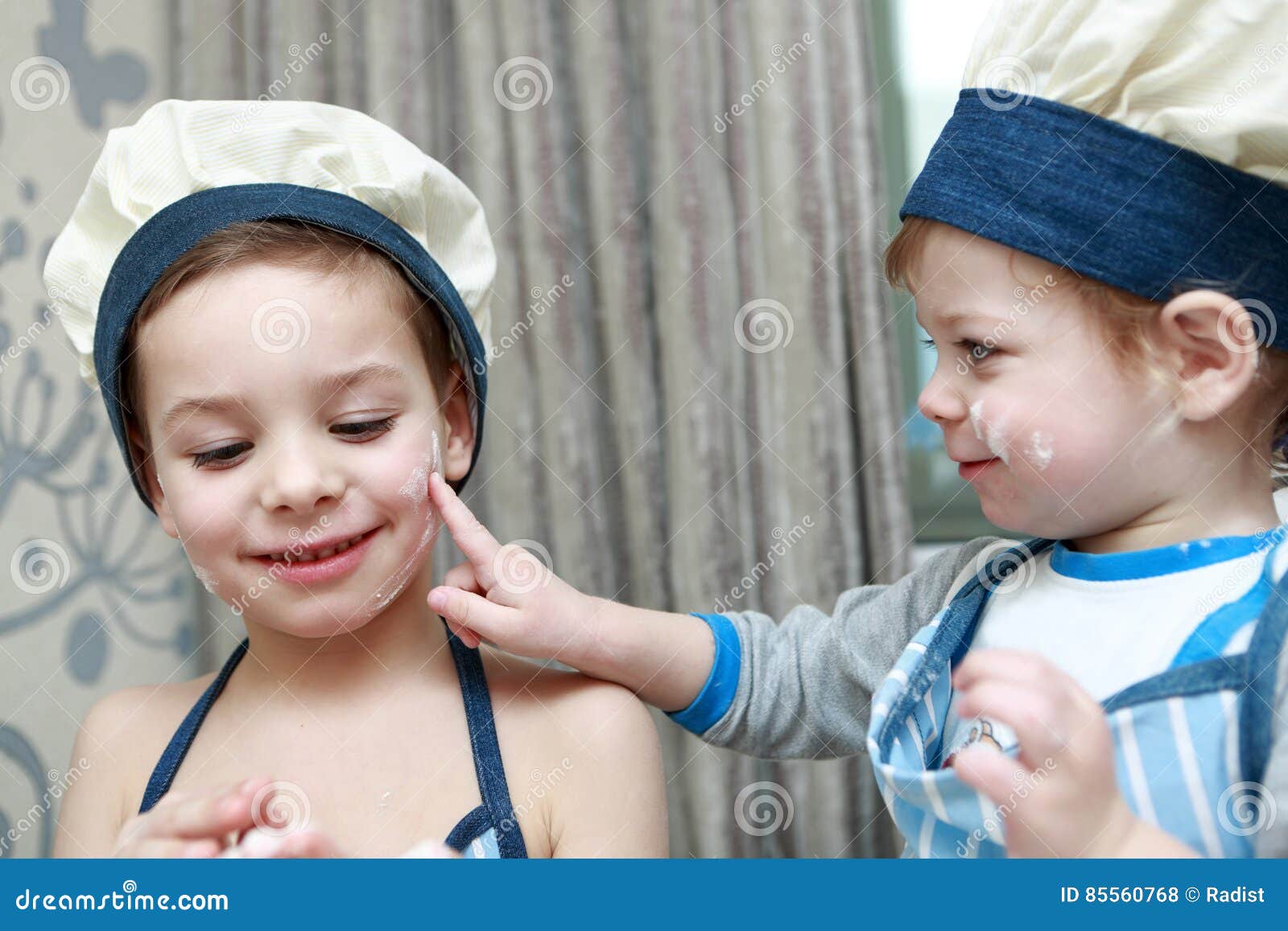Children Playing in Kitchen Stock Photo - Image of lifestyle, domestic ...