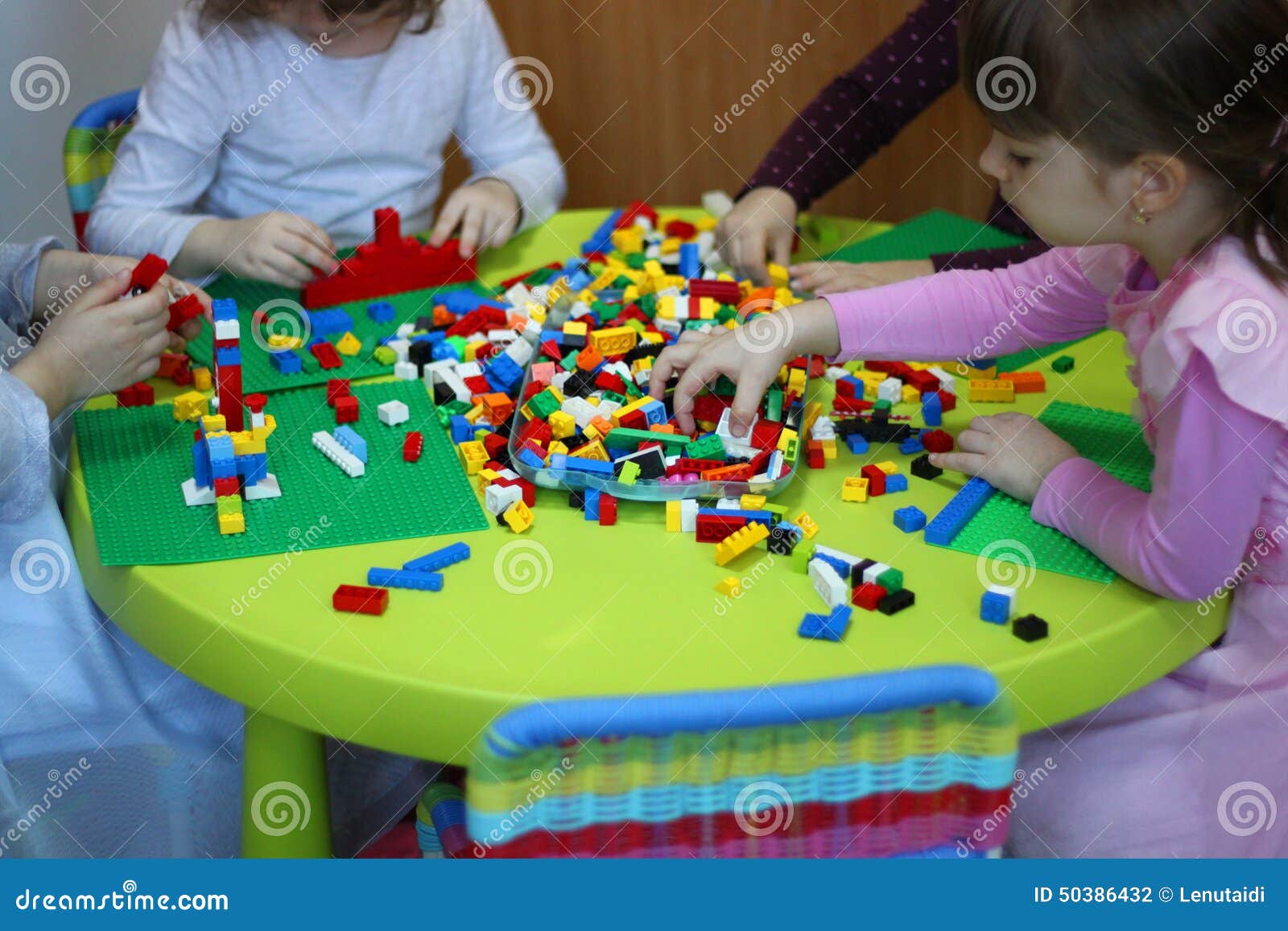 Children playing with lego editorial photography. Image of class - 50386432
