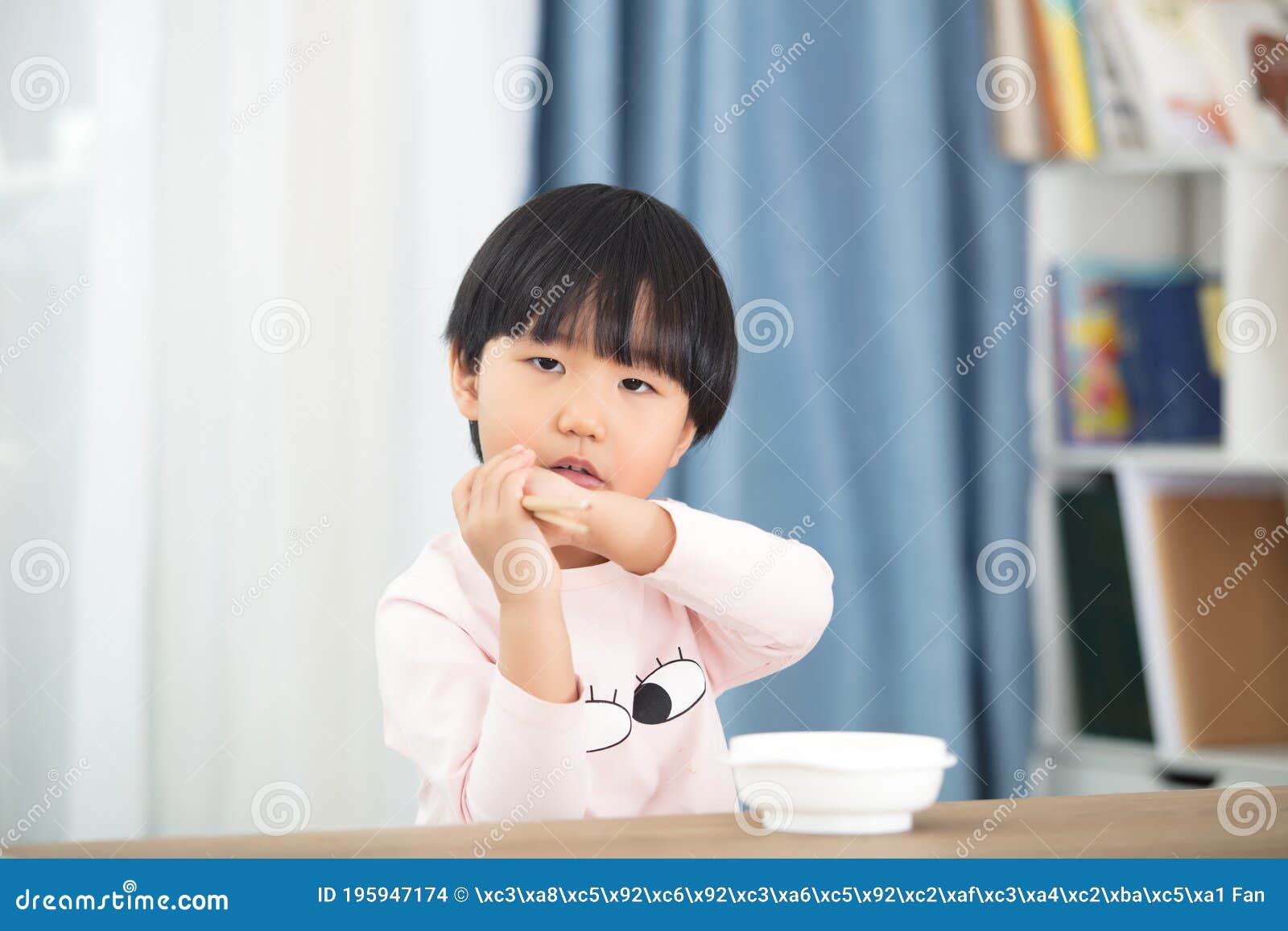 Children Playing during the Meal Stock Photo - Image of girls, kids ...