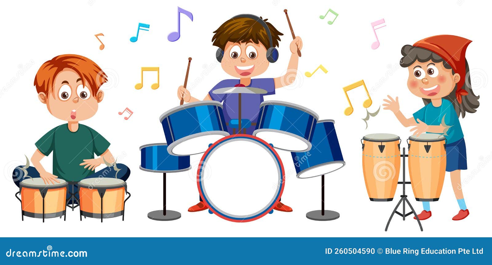 Children Playing Musical Instrument Stock Vector - Illustration of ...