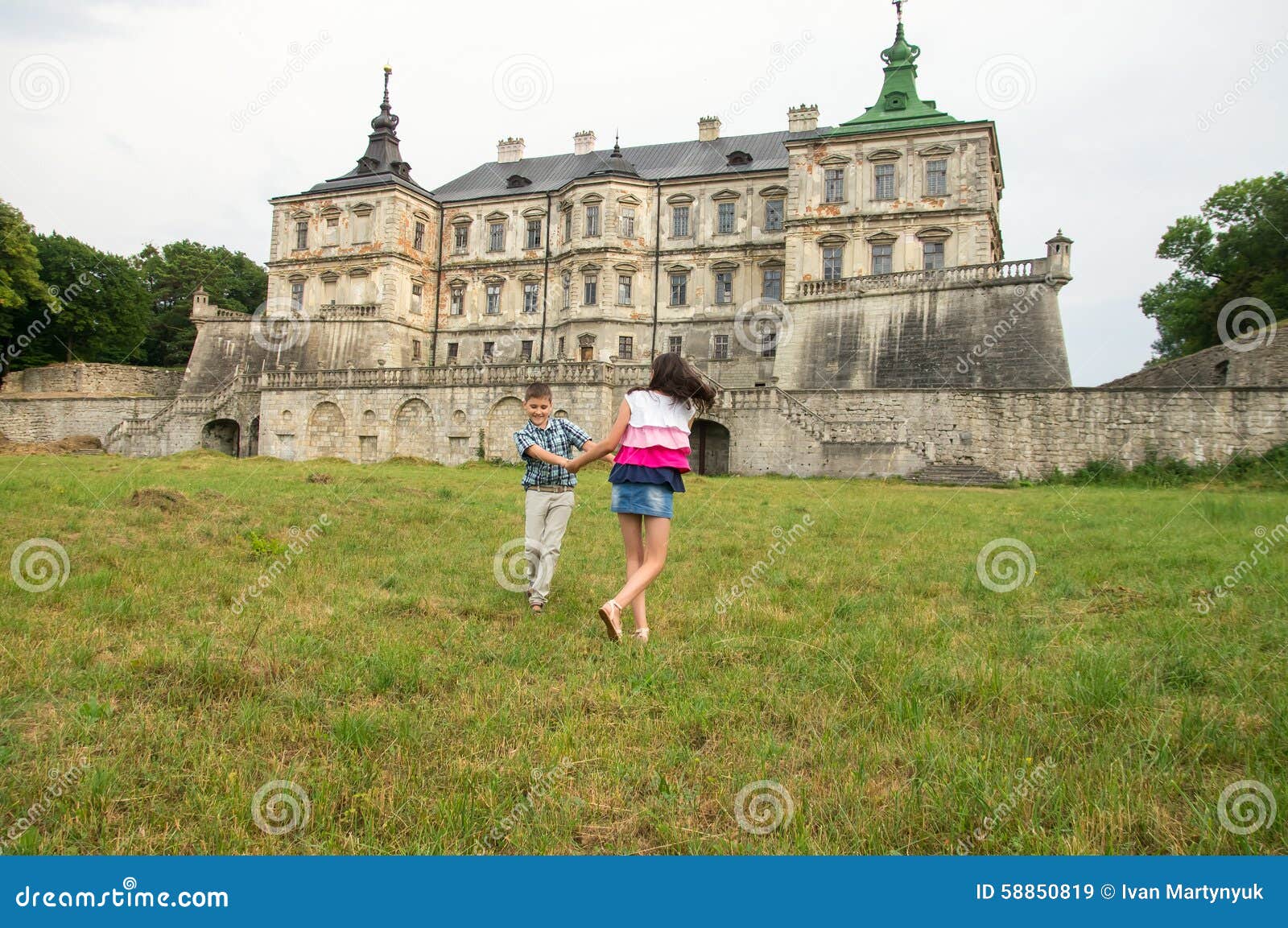 Children Playing Near the Castle Stock Image - Image of castle ...