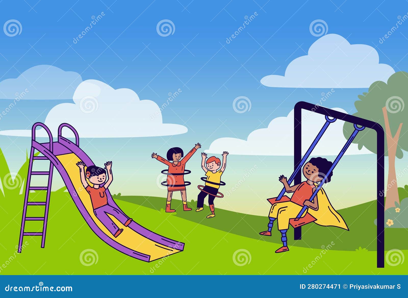 Children Playing In Park, Park With Children, Circus, Swing, Game ...