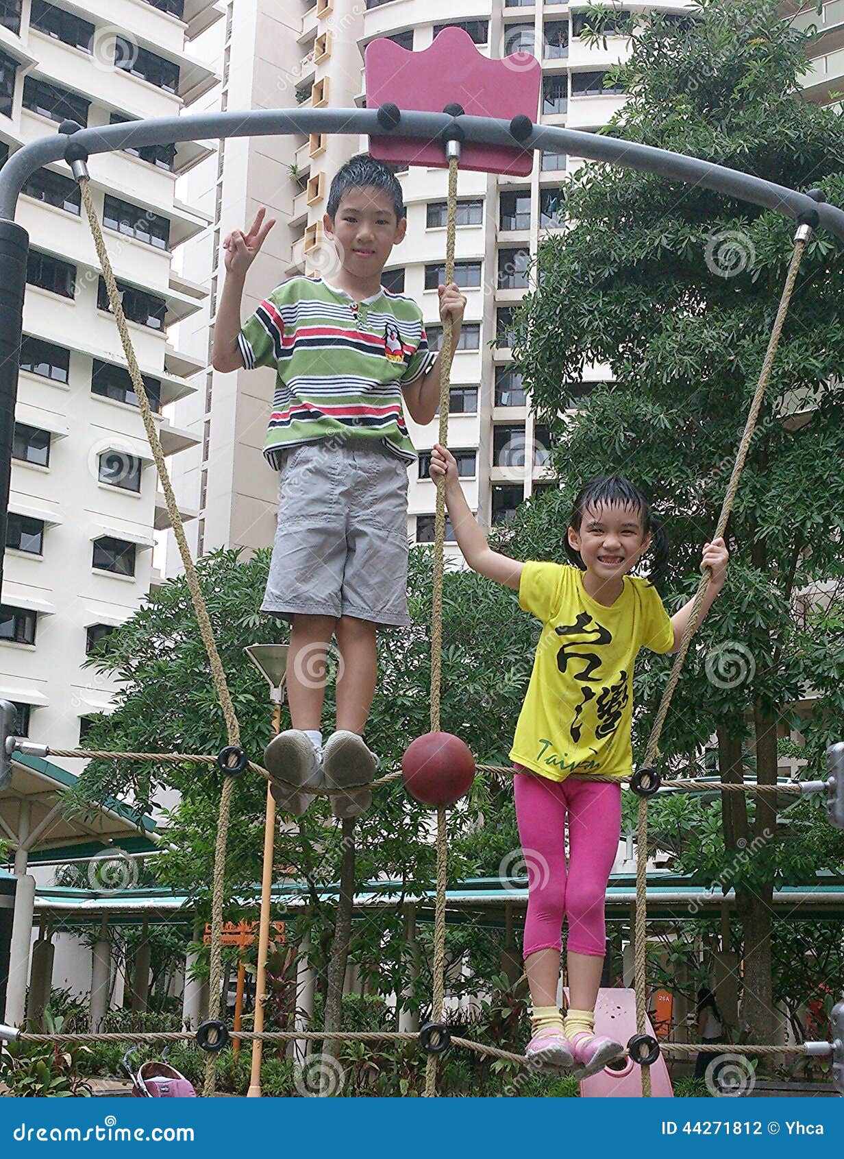 Children Playing At The Playground Stock Photography | CartoonDealer ...