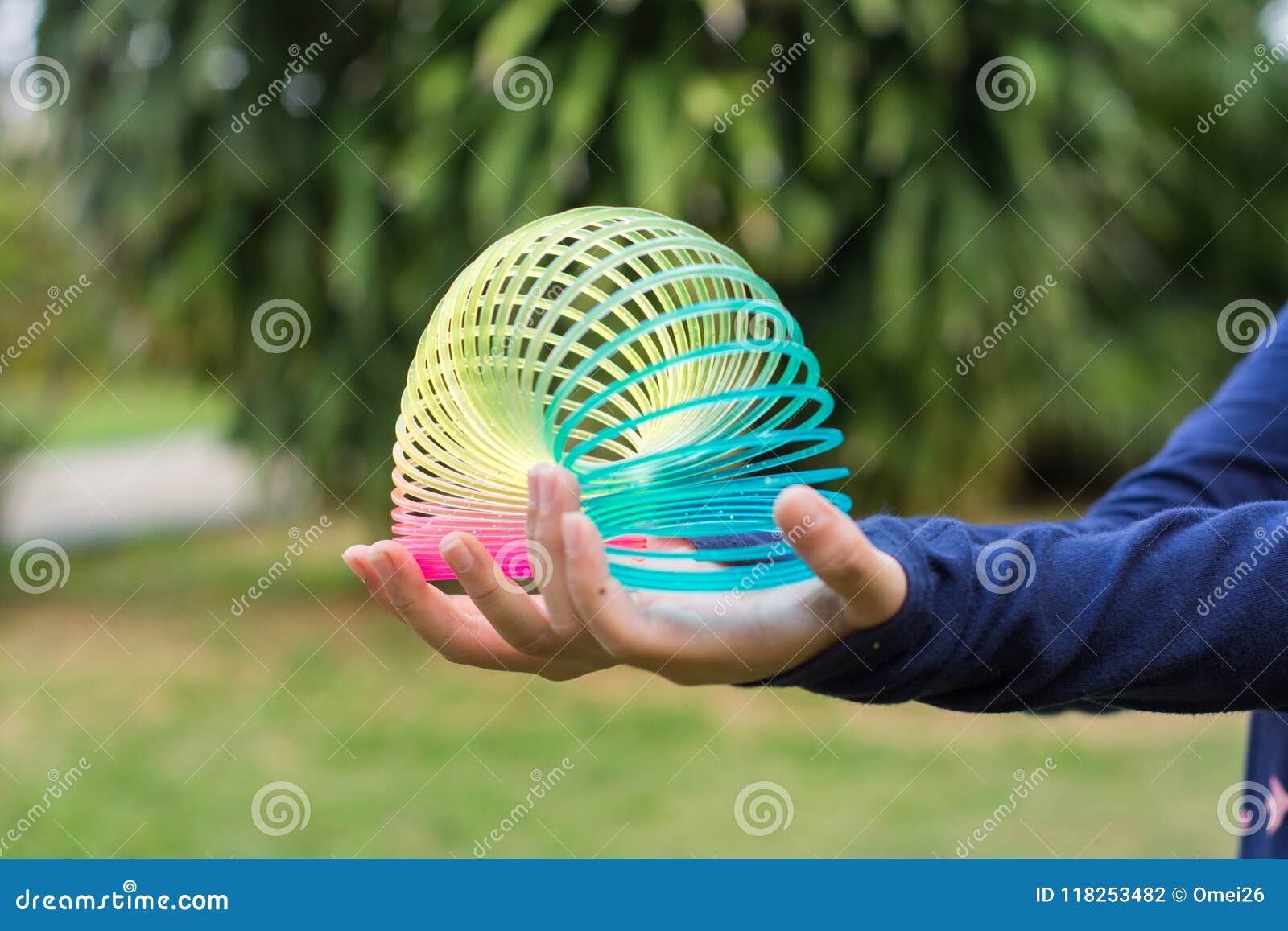 Children Playing With Rainbow Colored Wire Spiral Editorial Image ...