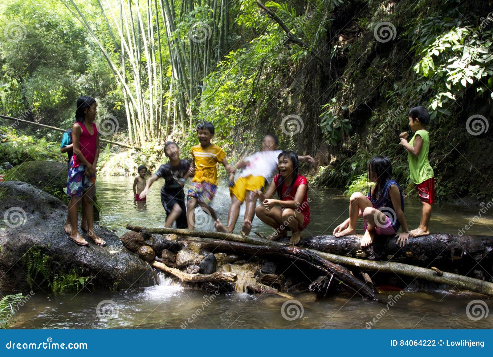 Children Playing in a River Editorial Photography - Image of enjoying ...