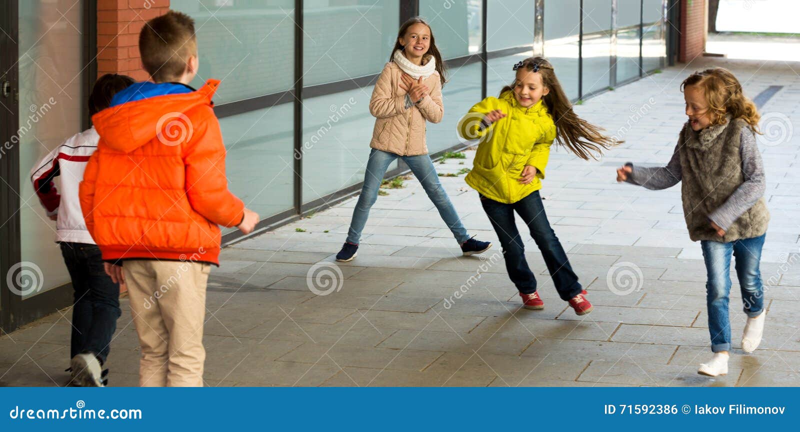 Children Playing Romp Game Touch-last Stock Photo - Image of kids, game ...