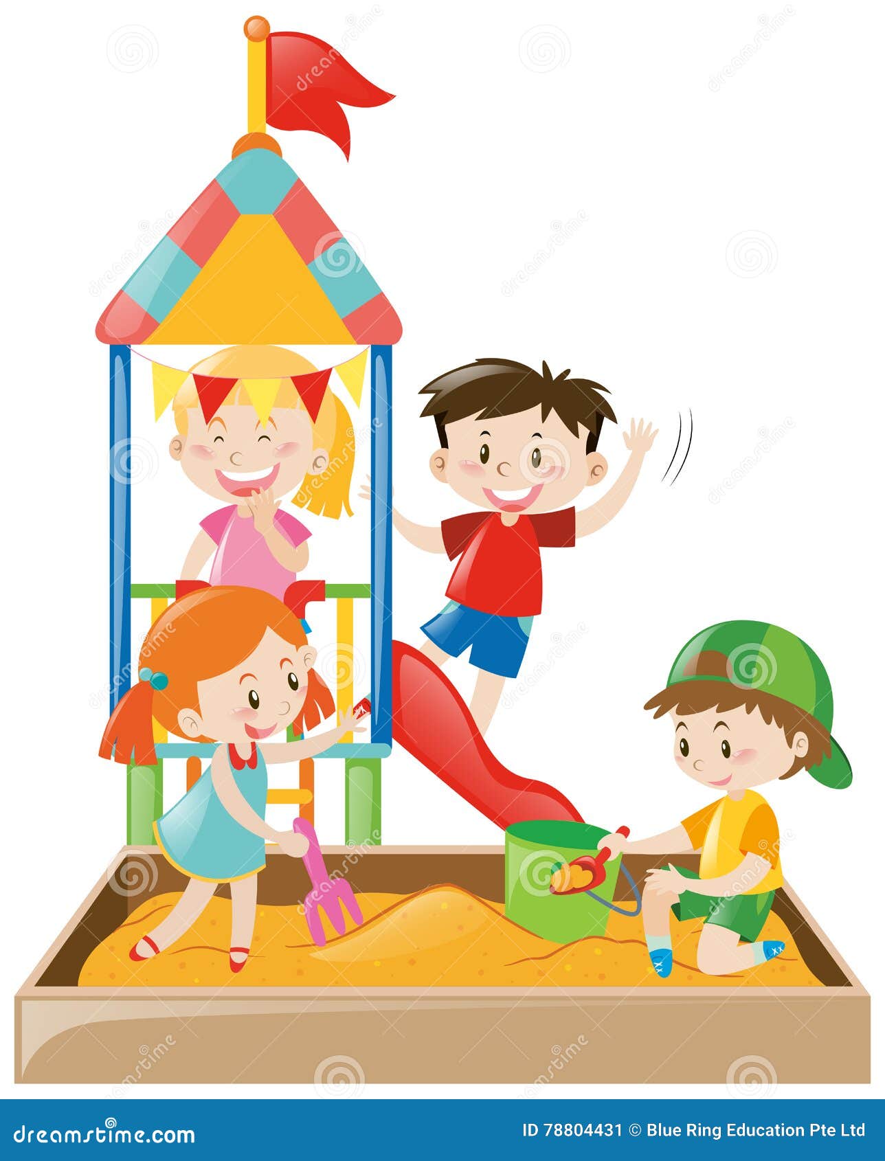 Boy Playing In The Sandbox Outline Cartoon Vector | CartoonDealer.com ...