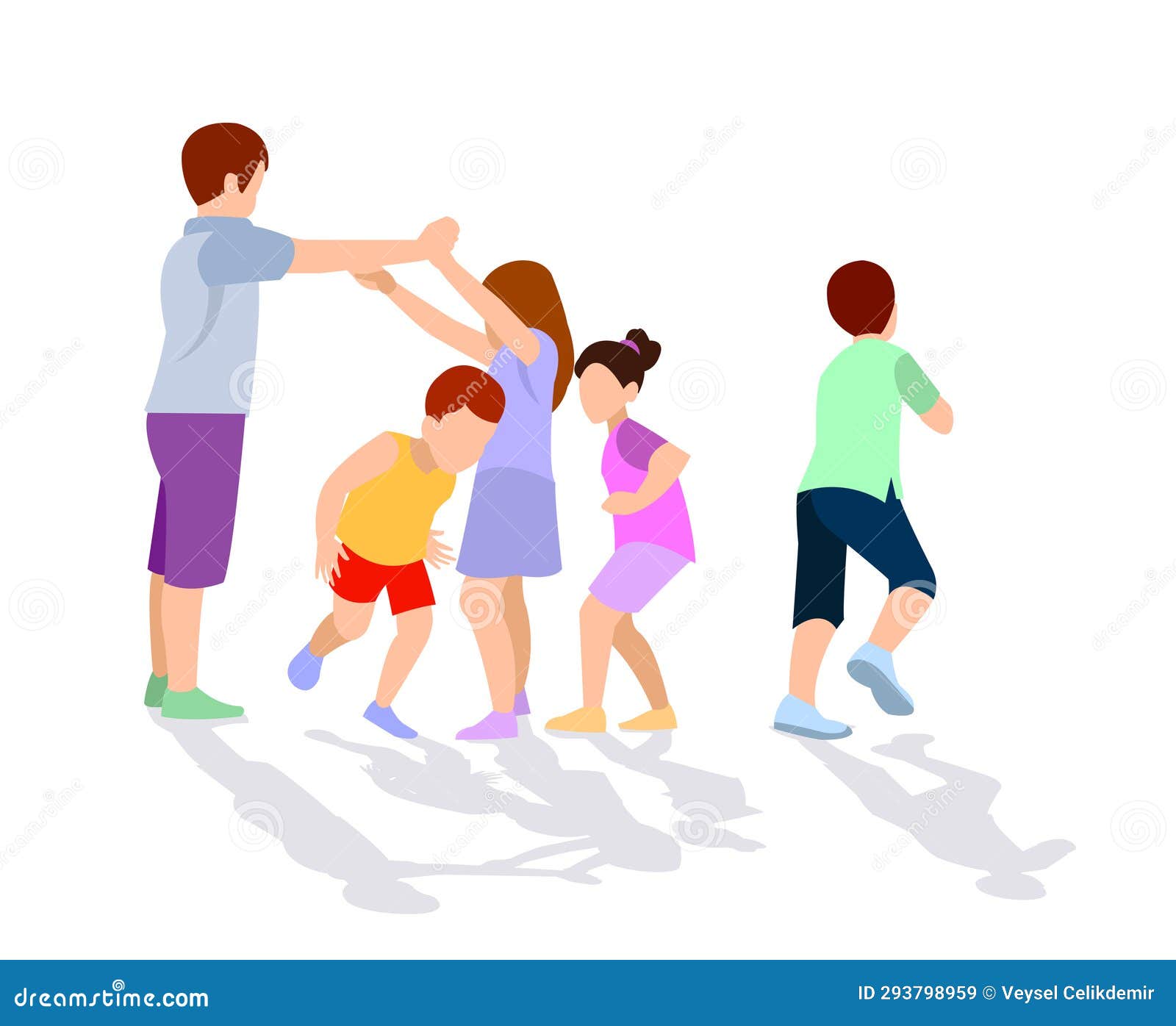 Children Playing in the Schoolyard Stock Vector - Illustration of girl ...