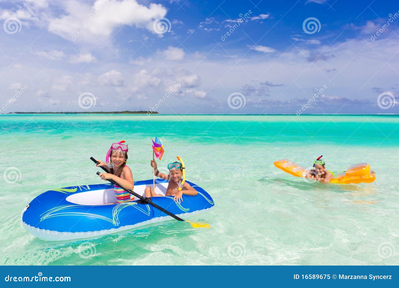 Children playing in sea stock image. Image of cloudscape - 16589675