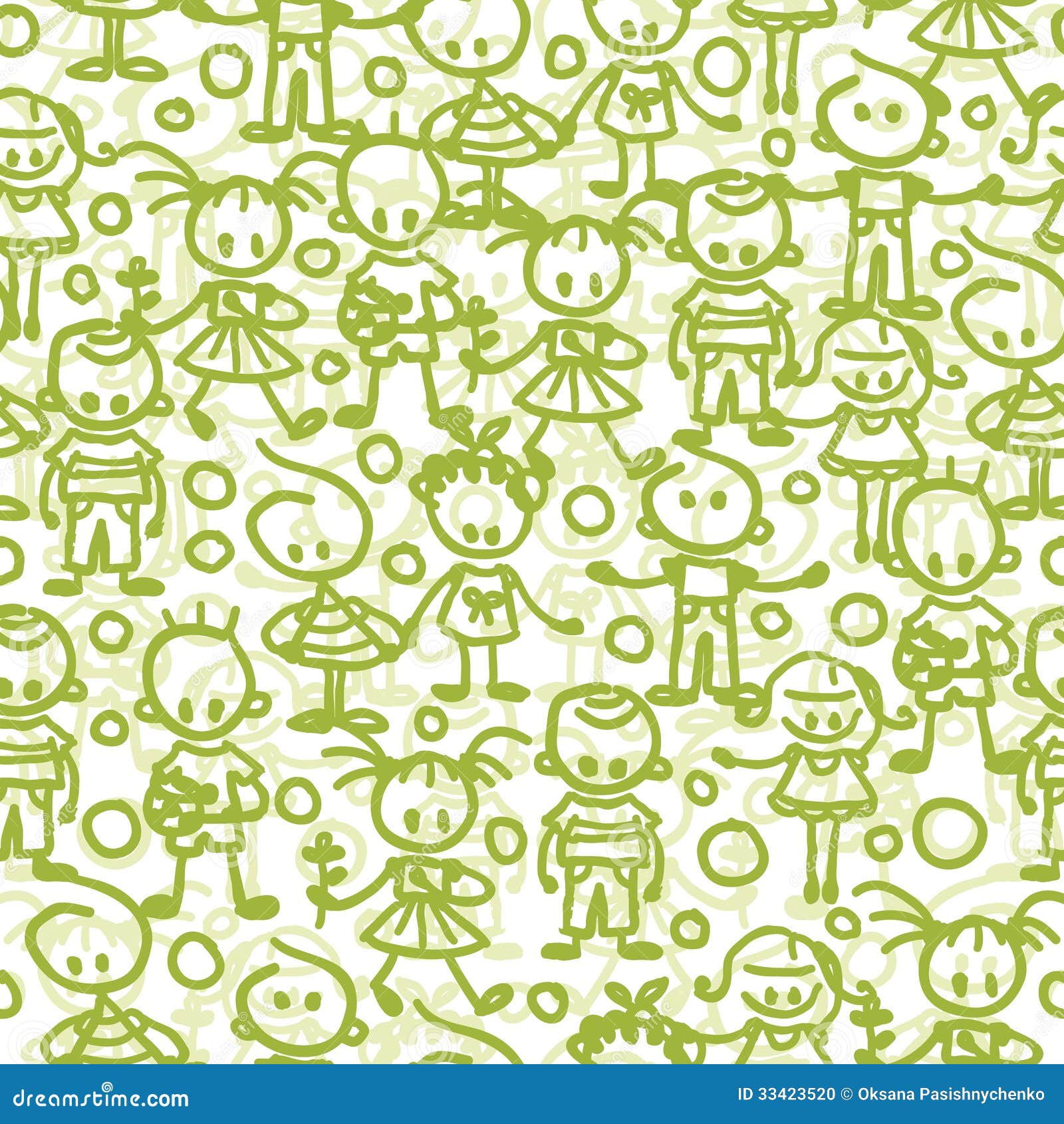 Children Playing Seamless Pattern Background Stock Vector ...