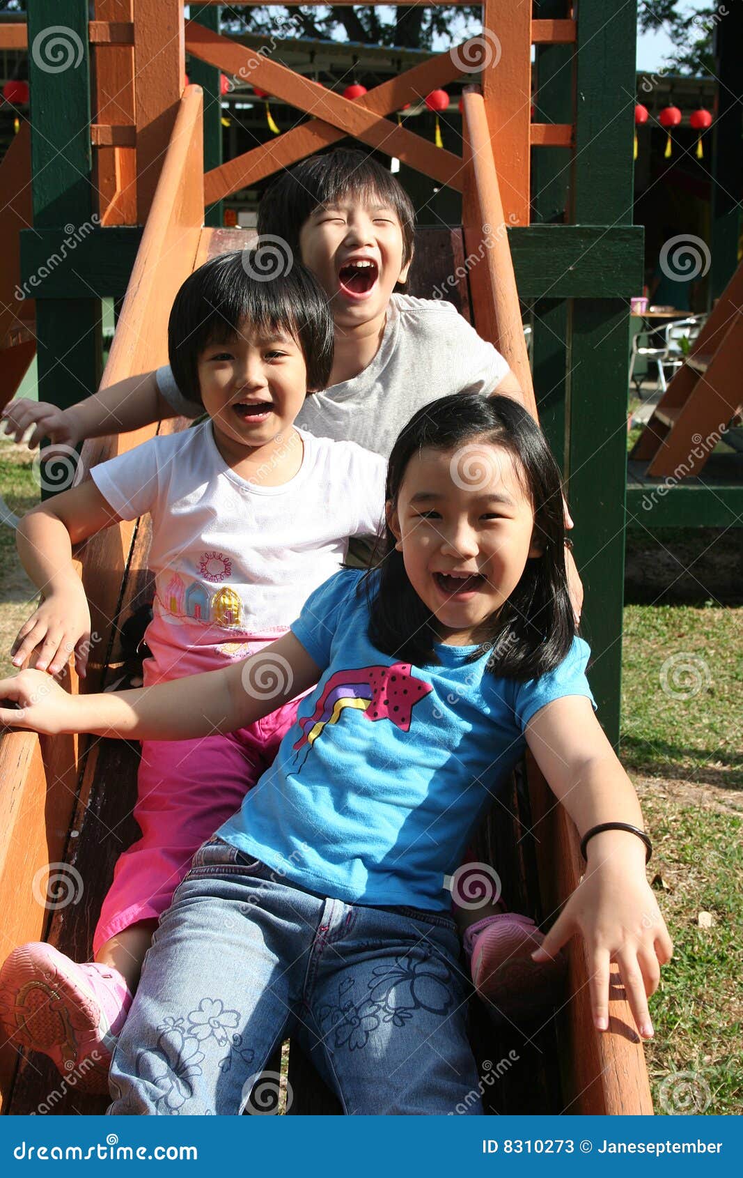 Children playing slide stock image. Image of laughing - 8310273