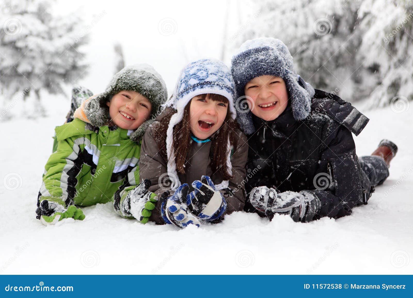 Children playing in snow stock photo. Image of play, details - 11572538