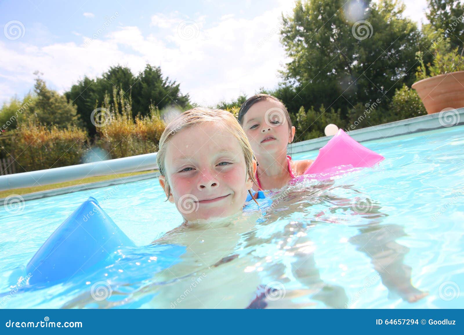 Children Playing in Swimming Pool Stock Photo - Image of kids, swimming ...