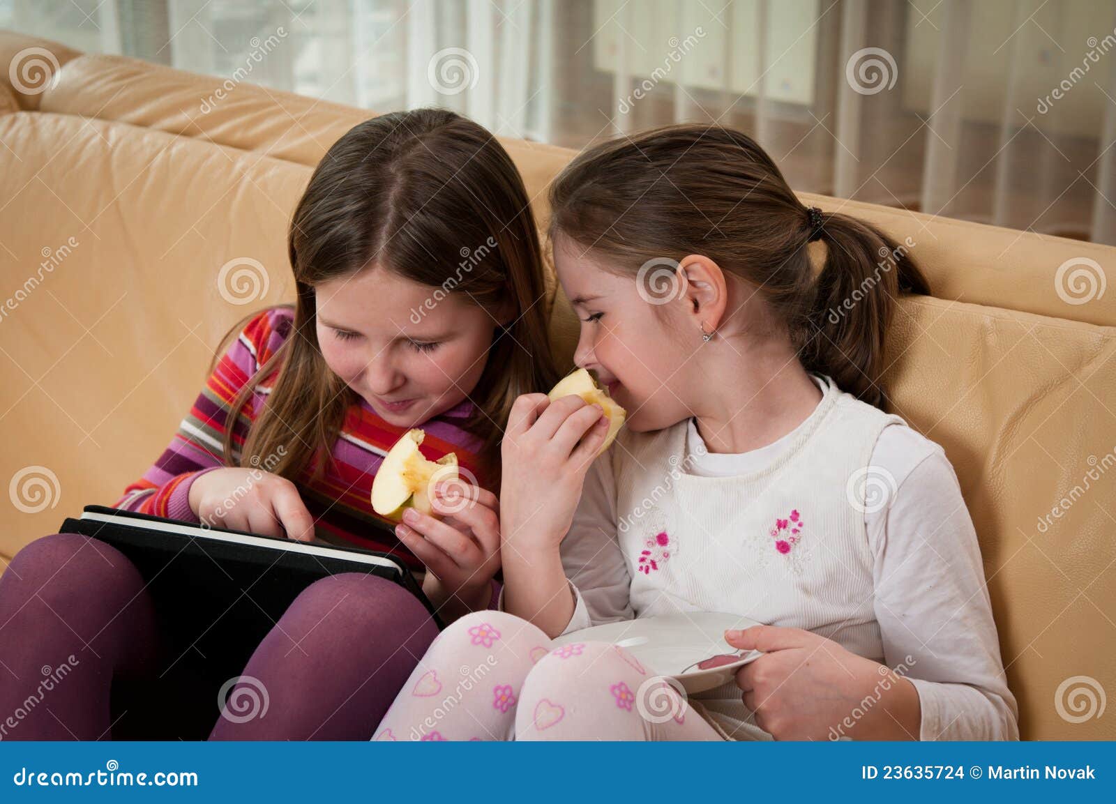 Children Playing with Tablet Stock Photo - Image of childhood, playing ...