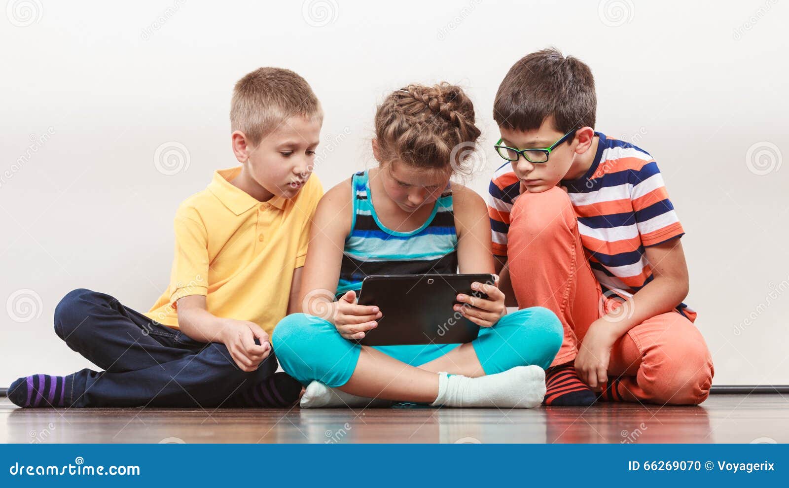 Children Playing on Tablet. Stock Photo - Image of connection, boys ...