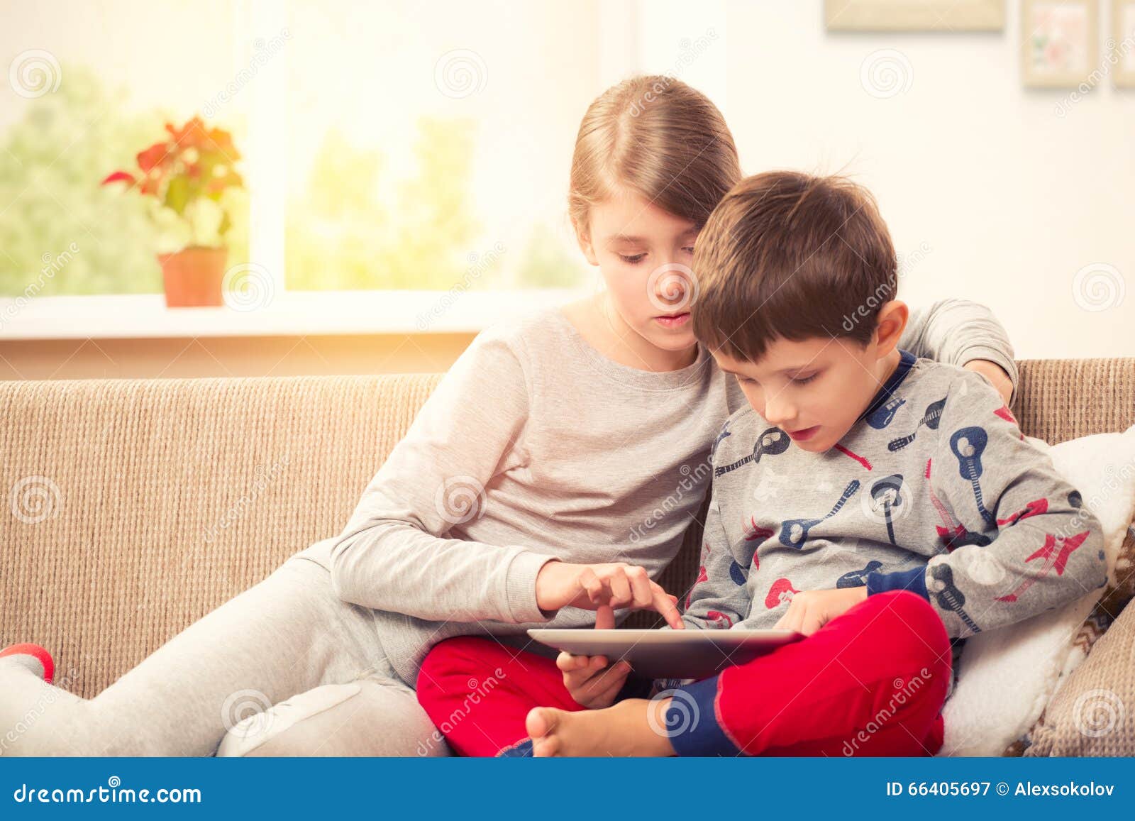 Children Playing with Tablet Pc Stock Image - Image of child, instagram ...