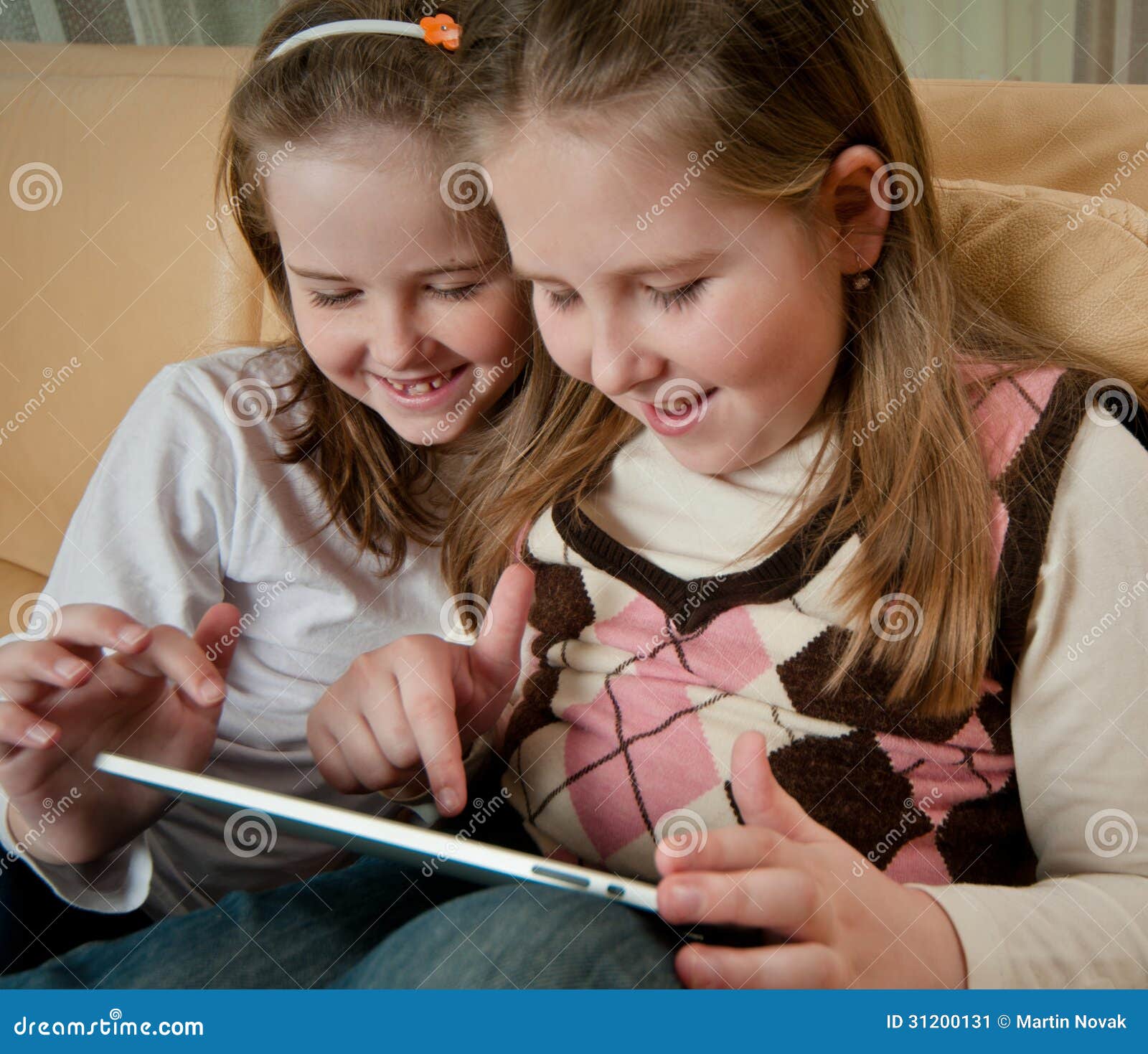 Children Playing with Tablet Stock Image - Image of girl, game: 31200131