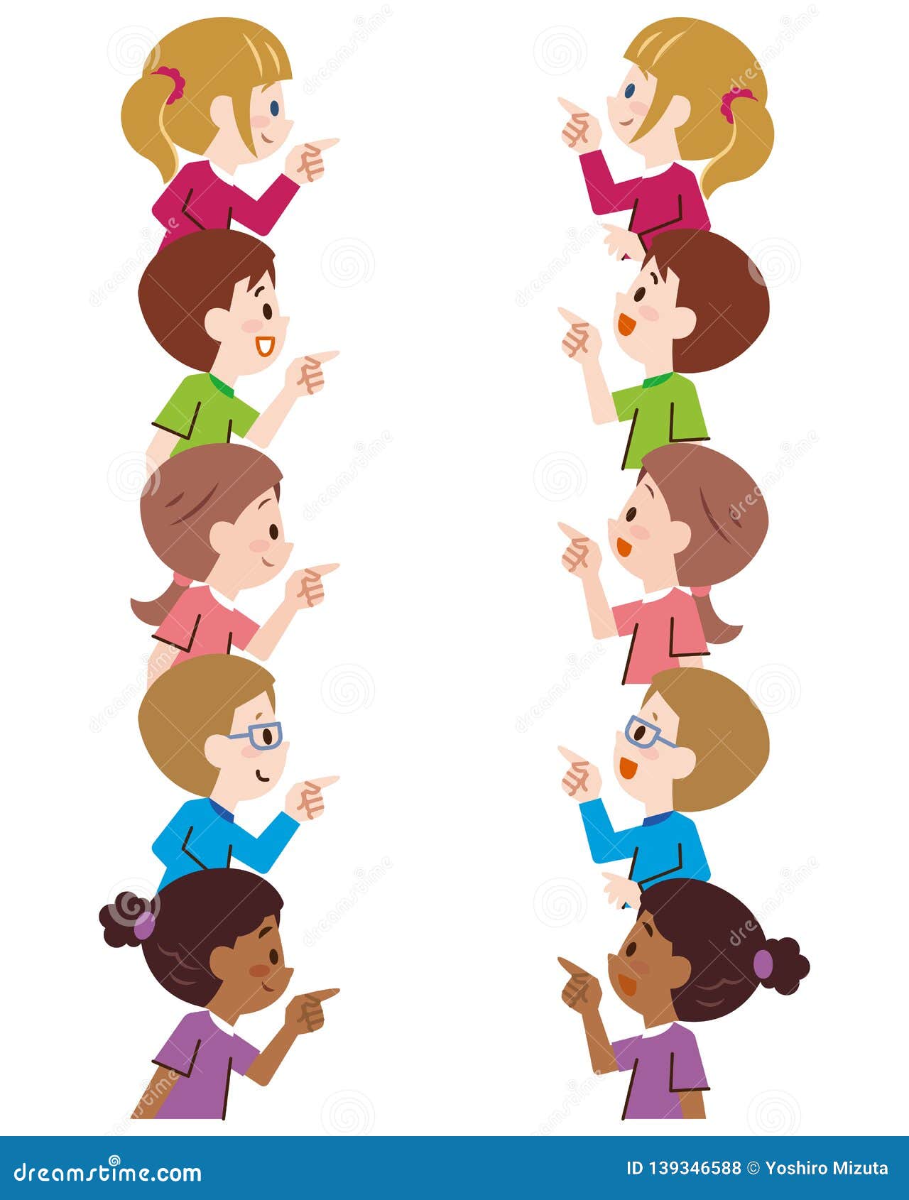 Children Pointing Body Parts. Little Boys Or Girls Show Hand, Leg And ...