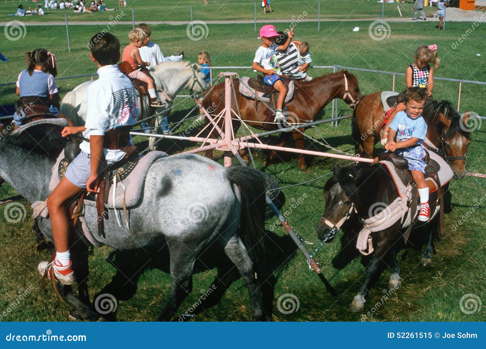 Children on a pony ride editorial image. Image of riding - 52261515