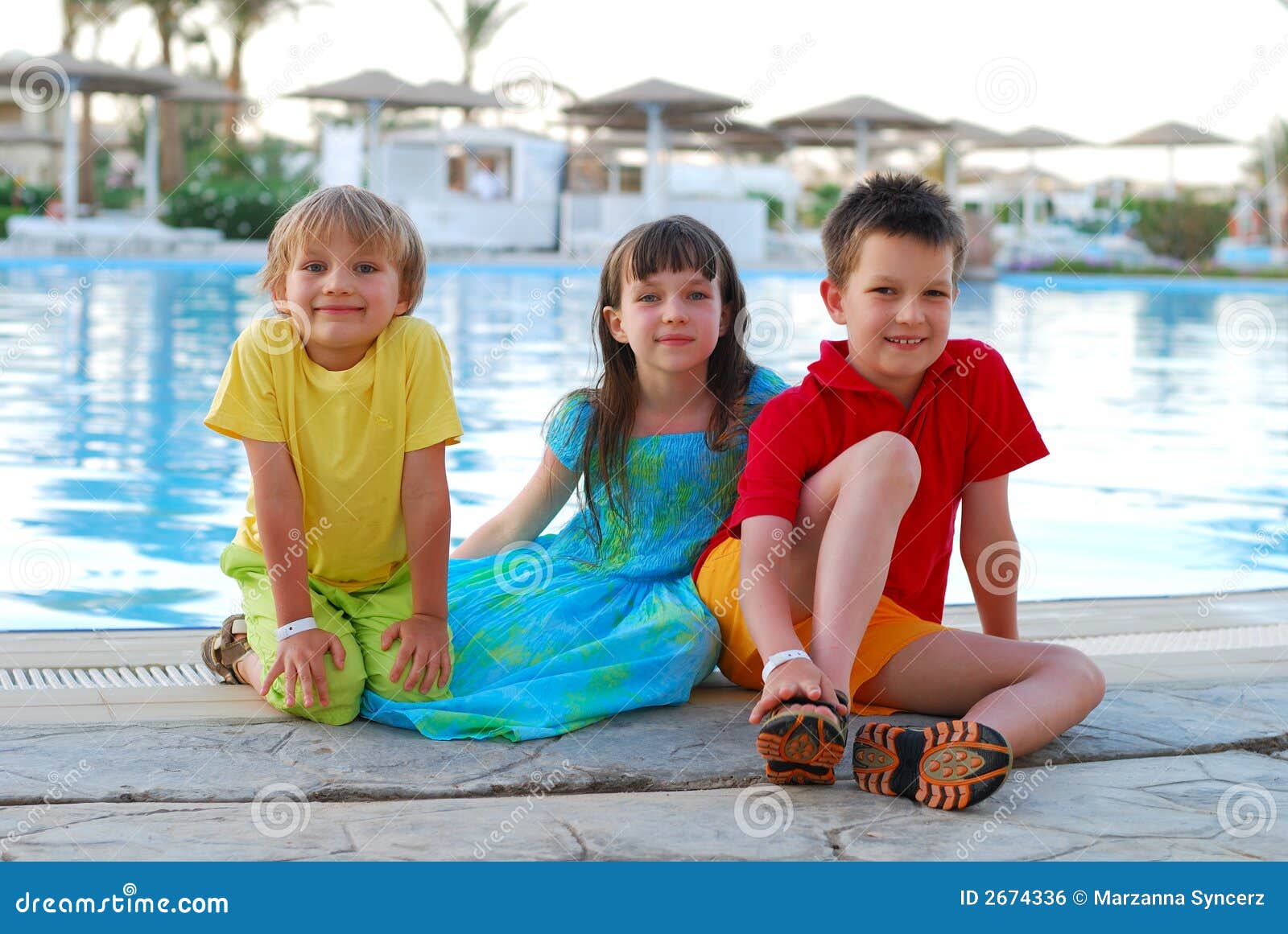 Children by the pool stock photo. Image of outdoors, pool - 2674336