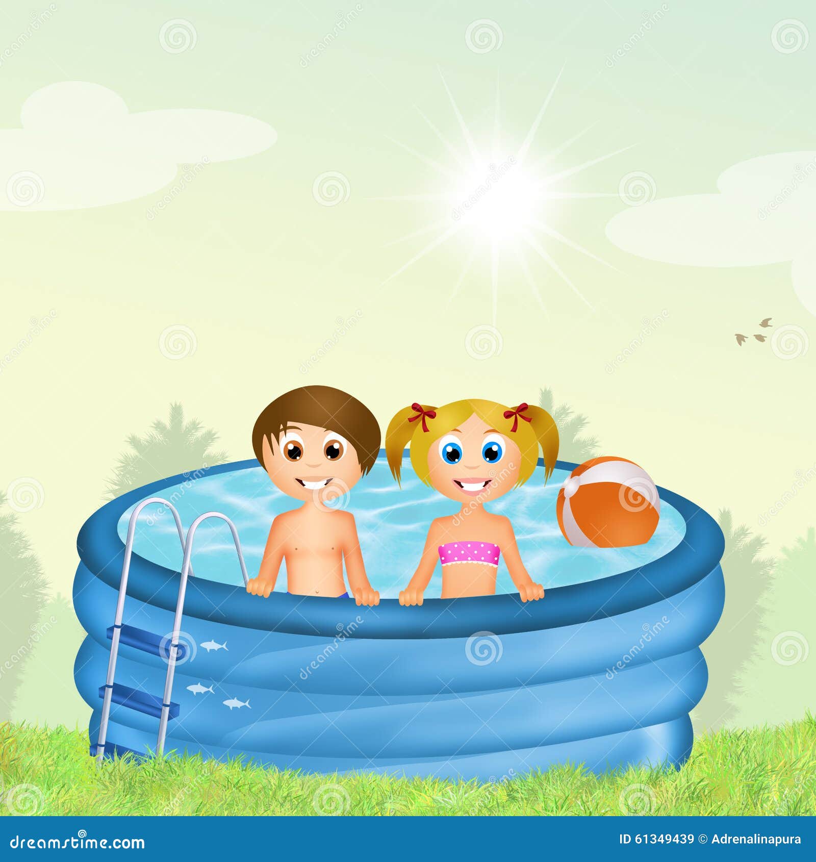 Children By Pool Theme Image 2 Vector Illustration | CartoonDealer.com ...