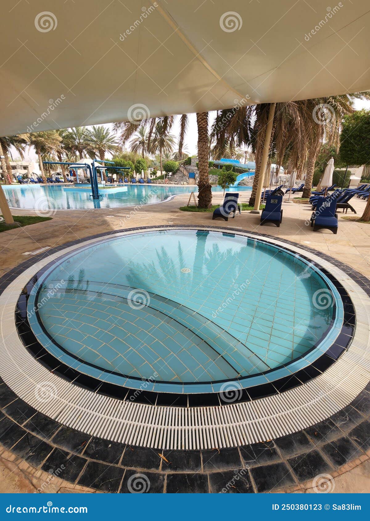Children pool in a resort stock image. Image of home - 250380123