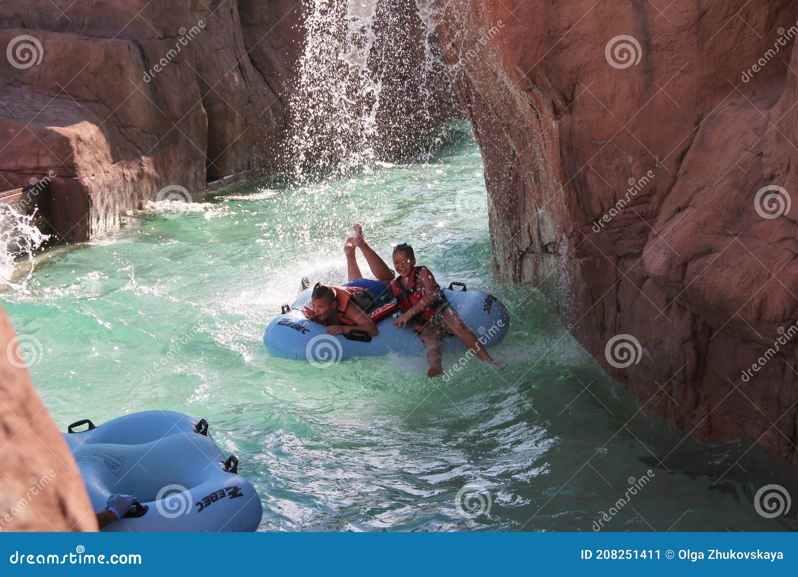 Children`s Pool In The Waterpark. Playground In The AquaPark Editorial ...