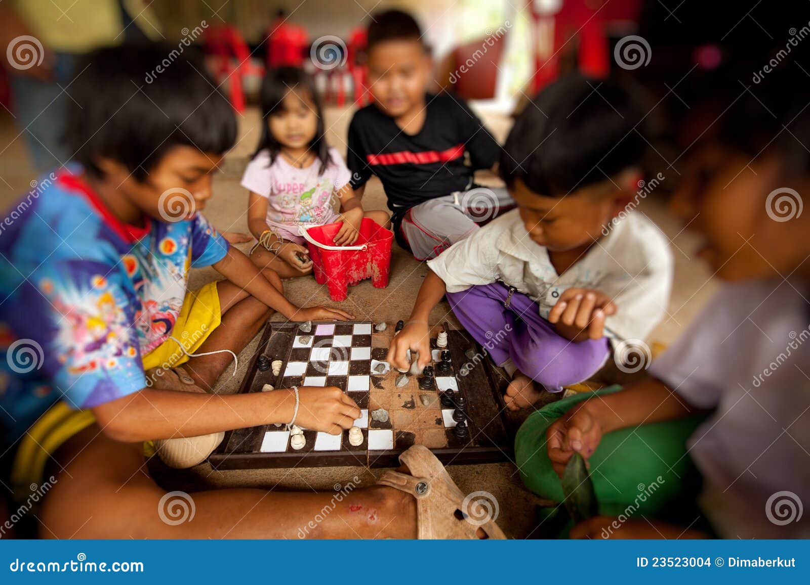 Children from Poor Areas in Play Chess Editorial Stock Image - Image of ...