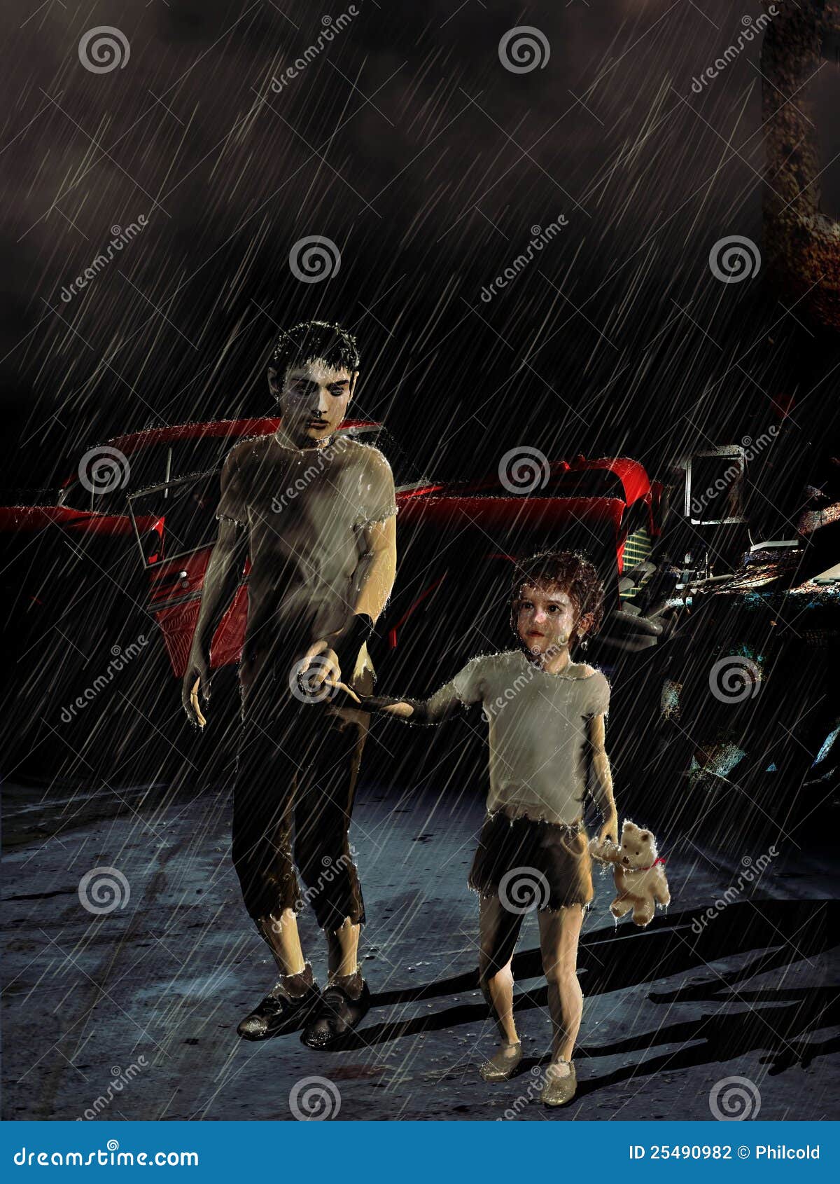Children in poverty stock illustration. Illustration of little - 25490982