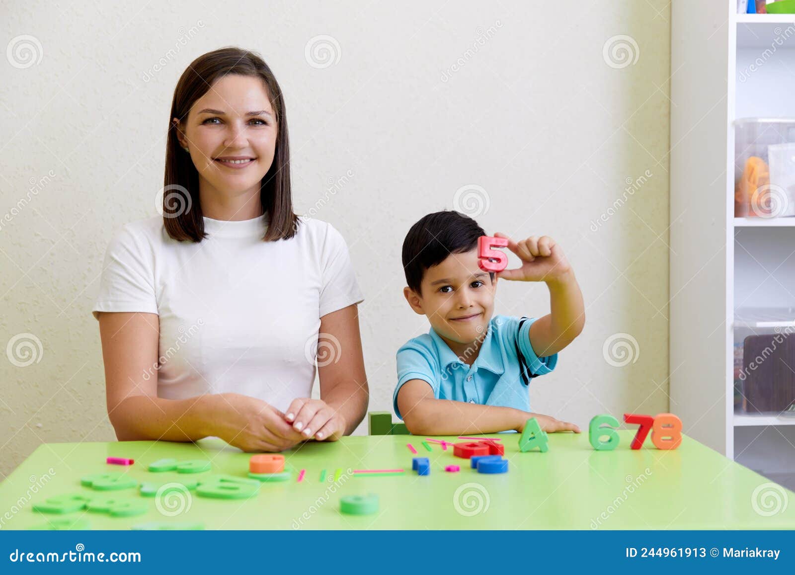 Children Practice Correct Pronunciation with Speech Therapist Stock ...