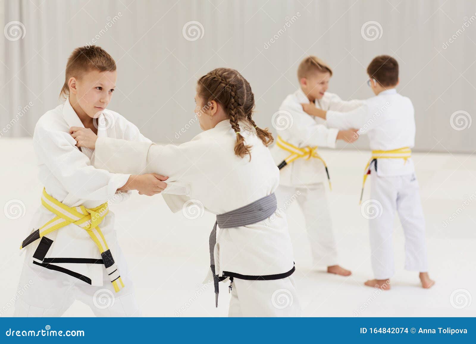 Children Practicing Karate at Competition Stock Photo - Image of ...
