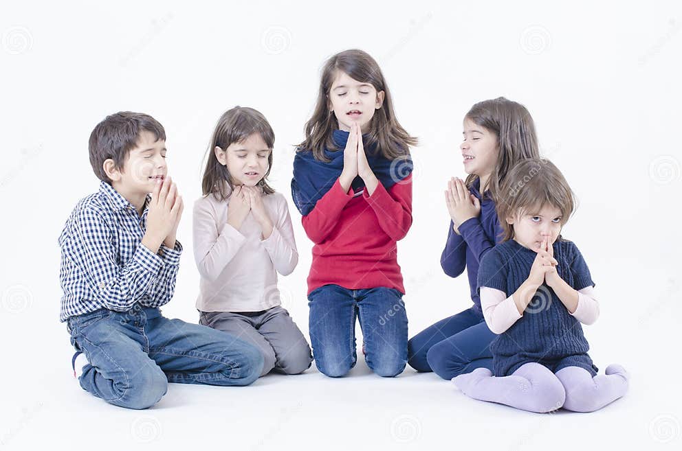 Children Pray stock image. Image of prayer, child, happy - 28518687