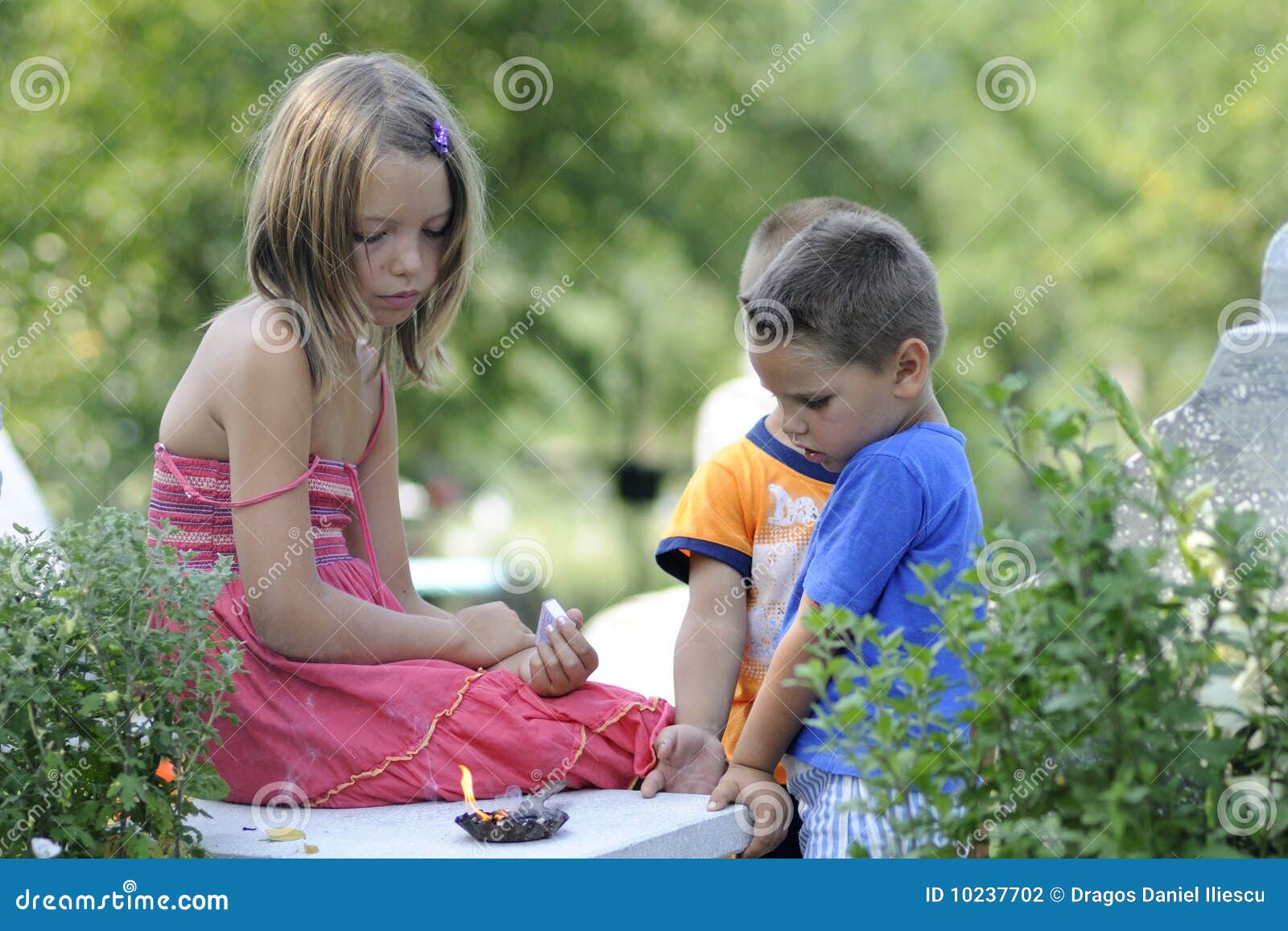 Children Praying in Cemetery Stock Photo - Image of children, white ...