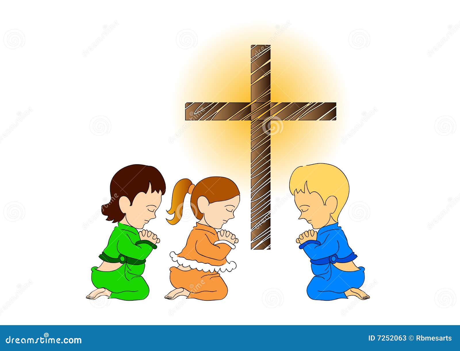 Children prays stock illustration. Illustration of hands - 7252063