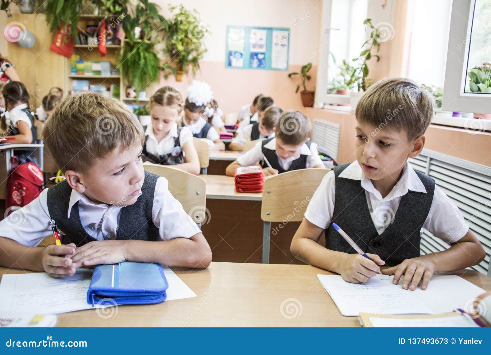 Children from Primary School Stock Image - Image of caucasian, child ...